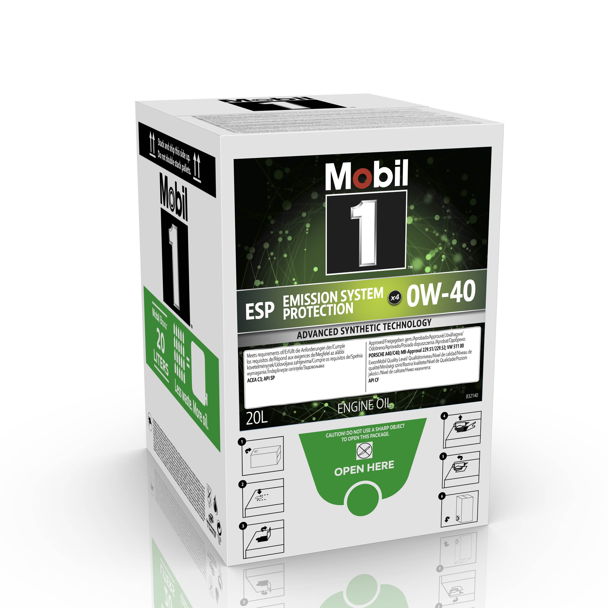 MOBIL 1 ESP X4 0W-40, BAG-IN-BOX-20L - GA Lindberg