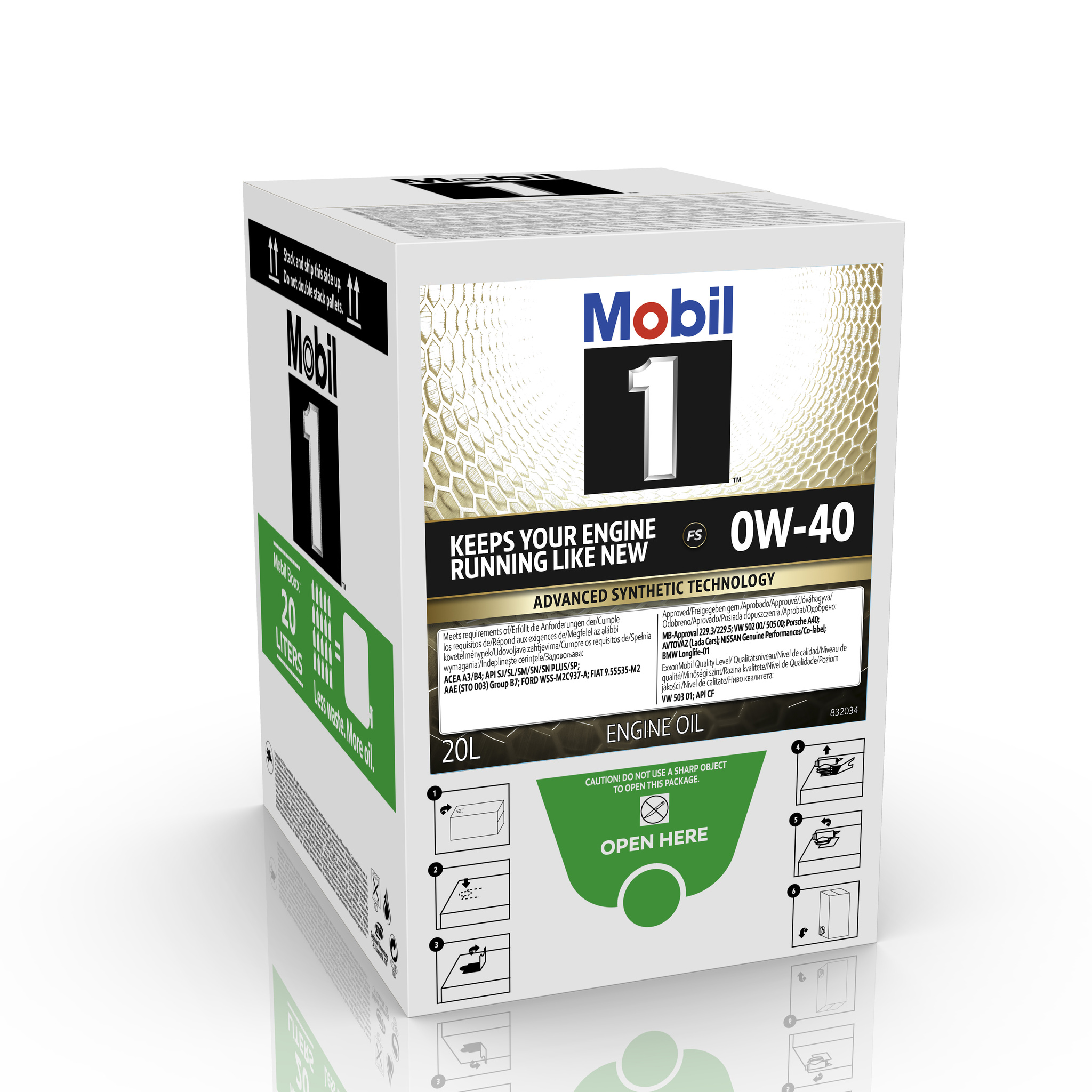 MOBIL 1 FS 0W-40, BAG-IN-BOX-20L - GA Lindberg